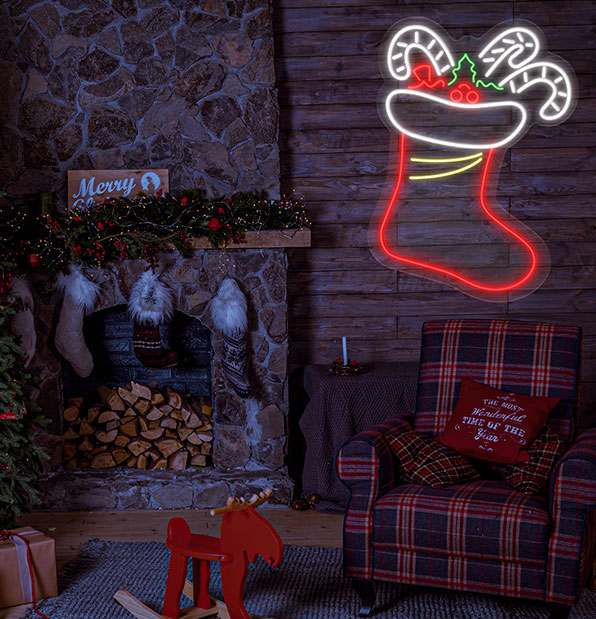 Buy Colorful Stocking Neon Sign | NeonChamp